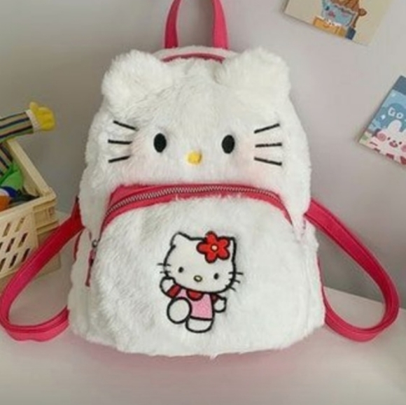 Bags | Hello Kitty Plush Backpack | Poshmark